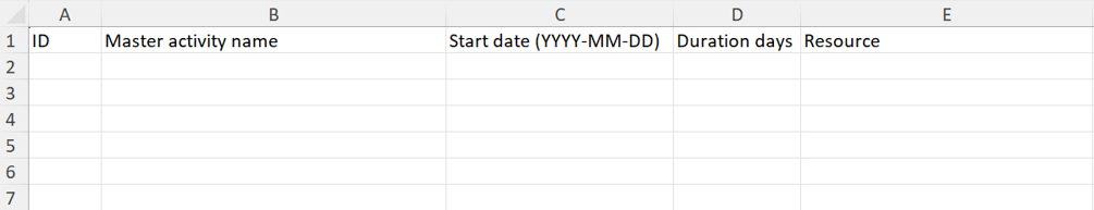 Import activities from a master schedule